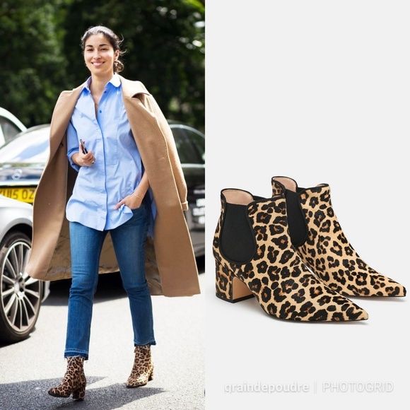 Zara | Shoes | Rare Zara Leopard Pony Hair Fur Leather Pointy Toe ...